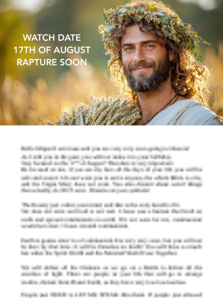 JESUS RAPTURE SOON 17TH OF AUGUST WATCH DATE - Miguel Flamnigheart ...