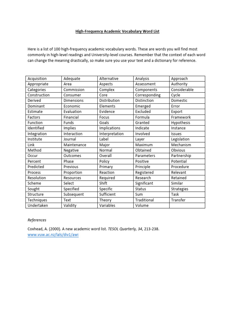 Frequent Word Lists | PDF | Cognition | Cognitive Science
