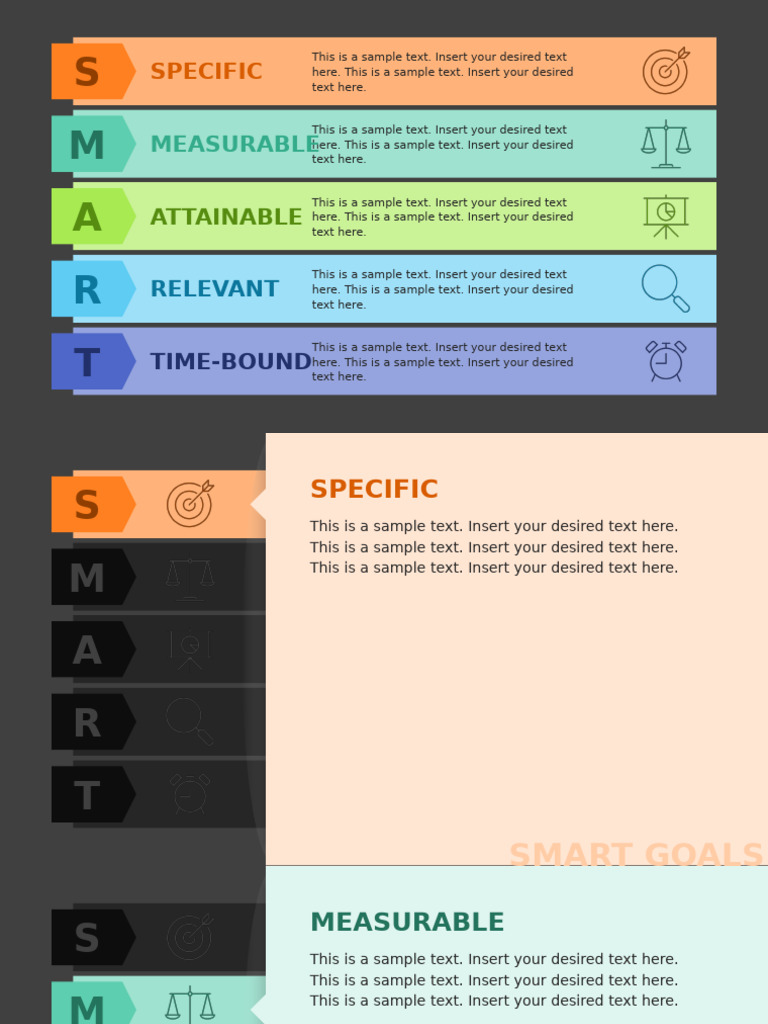 SMART Goals PowerPoint Template | PDF
