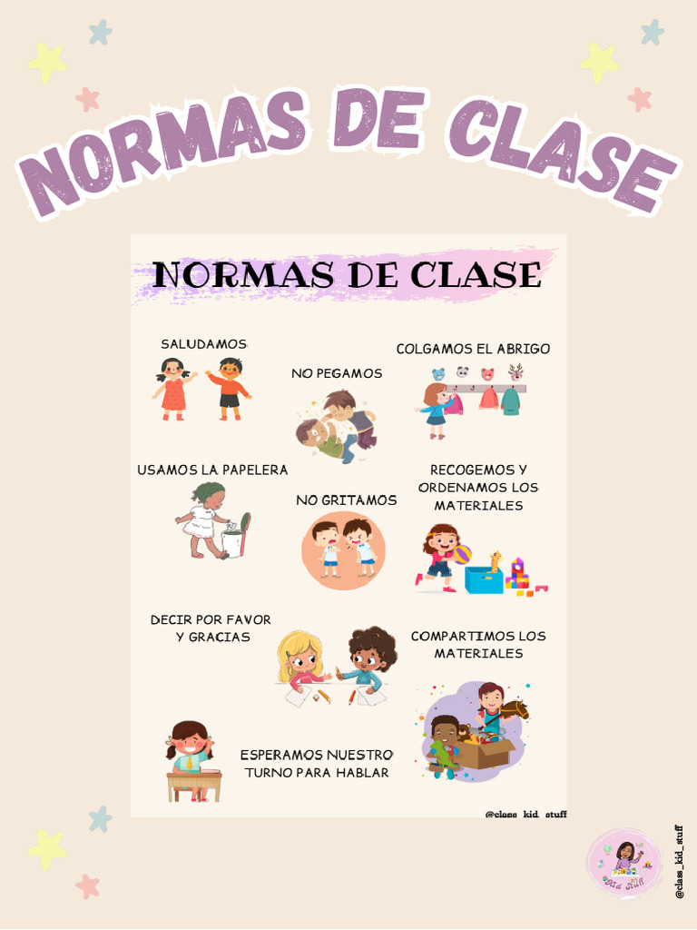 Normas de Clase para Niños | PDF | Salón de clases | Aprendizaje