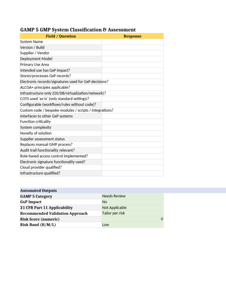 GAMP5 GMP Classification Assessment | PDF | Cloud Computing | Platform ...