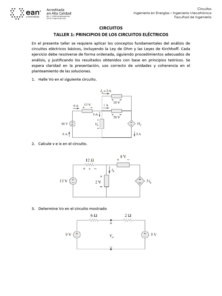 Taller 1 Circuitos LCK y LVK | PDF