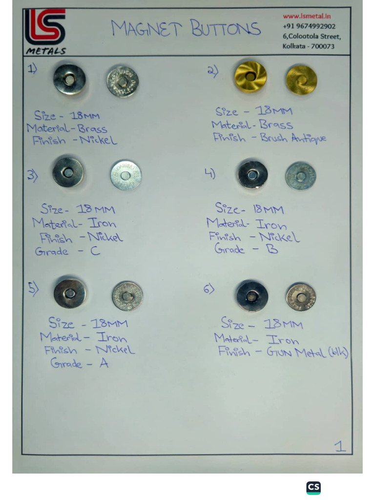 Magentic Buttons | PDF