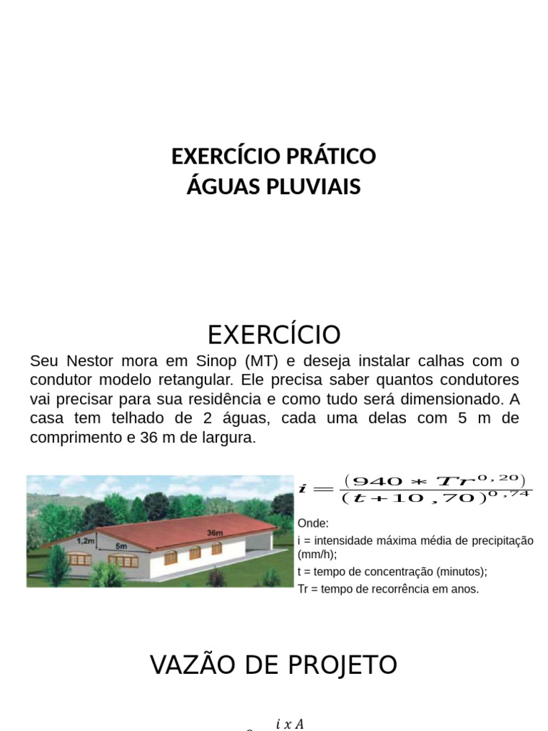 Exercicio Pratico Aguas Pluviais | PDF