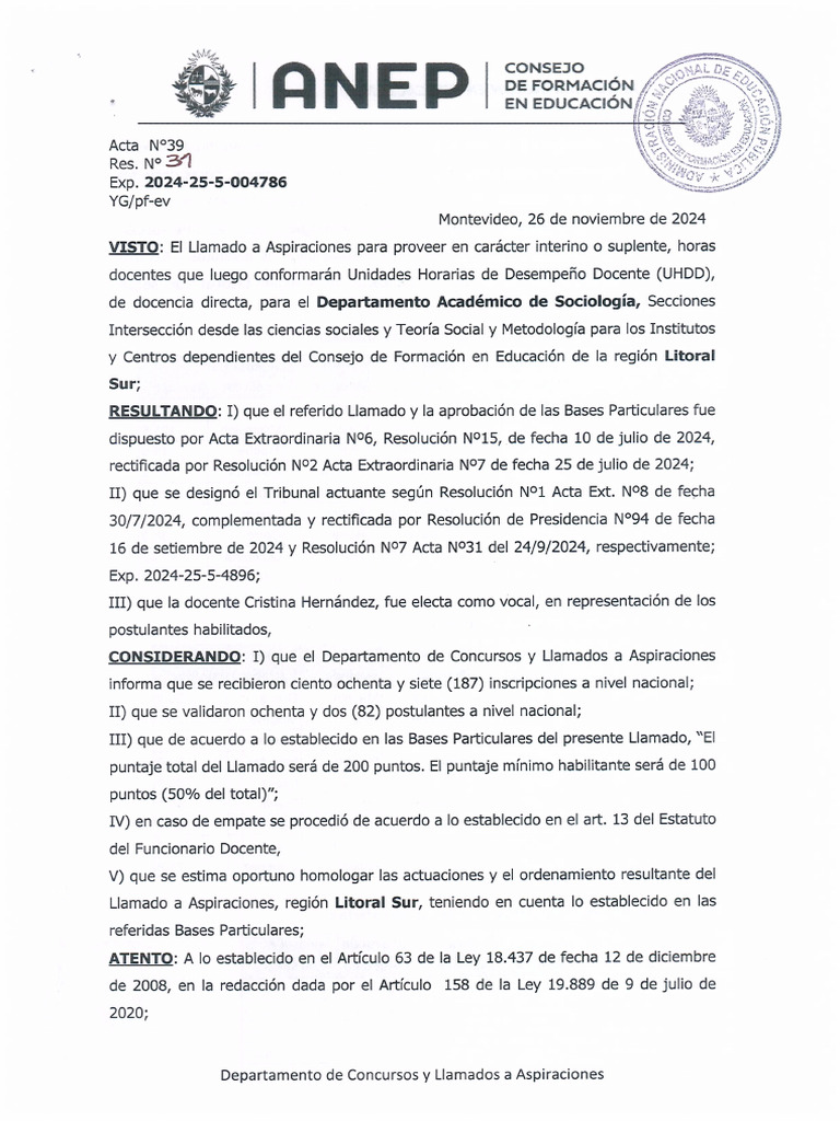 A39 - R031 - E - 4786-24 - Homolog - Llam - Asp - Dpto - Academ - Sociologia - Region - Litoral ...