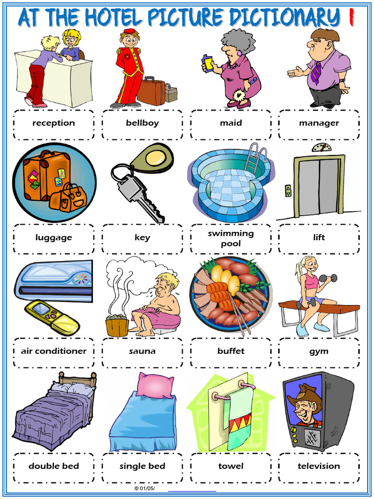 Hotel Vocabulary Illustrated Guide | PDF