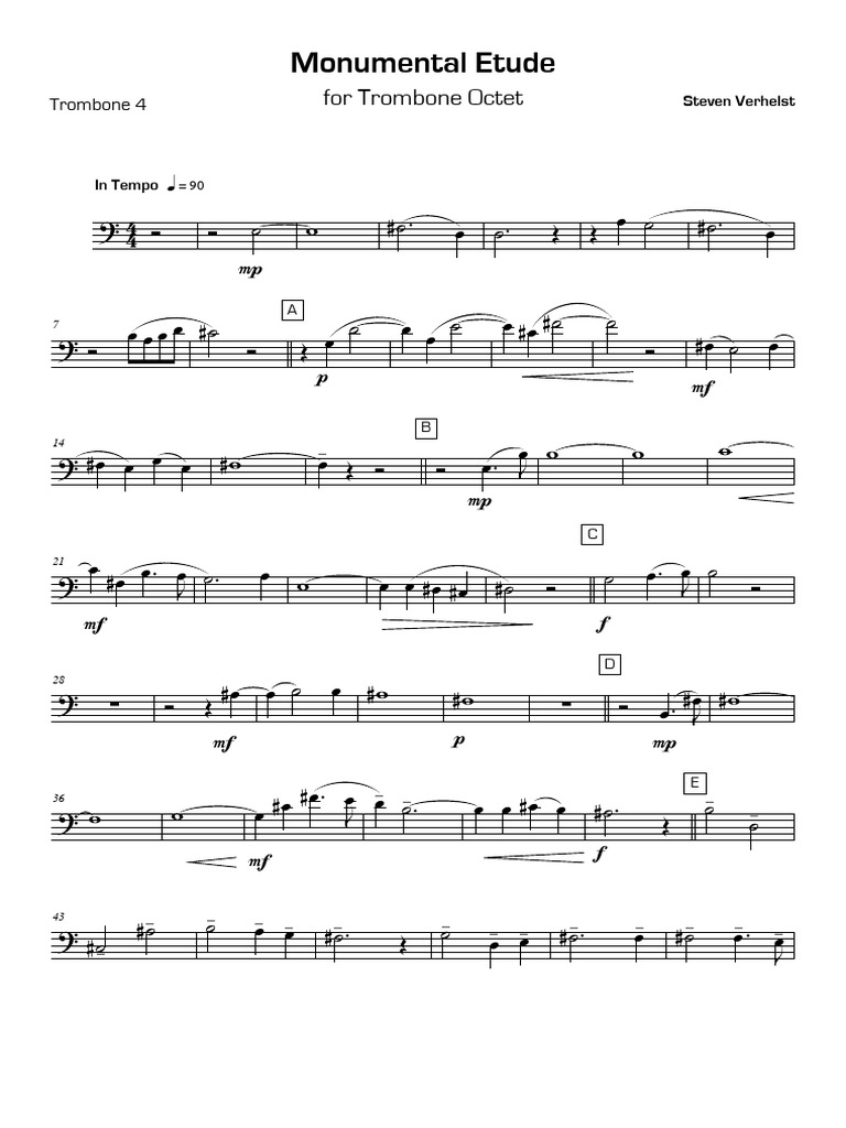 Monumental Etude - Octet - Trombone 4 | PDF