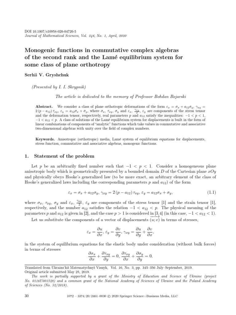 Monogenic Functions in Commutative Complex Algebras of The Second Rank ...