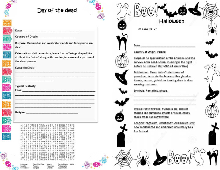 Day of the Dead and Halloween Celebrations | PDF | Halloween | Observances