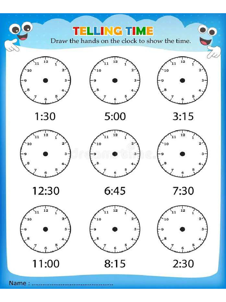 Time Worksheet 02 - Draw The Clock | PDF