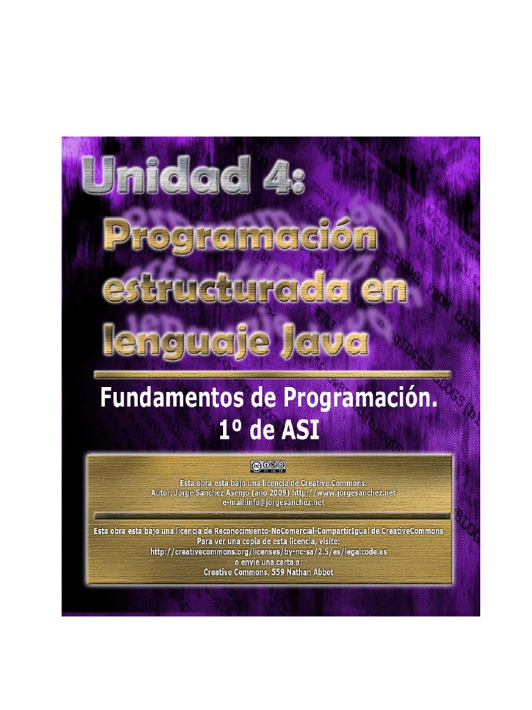 Unidad 4 Programación Básica en Java | PDF | Java (lenguaje de ...