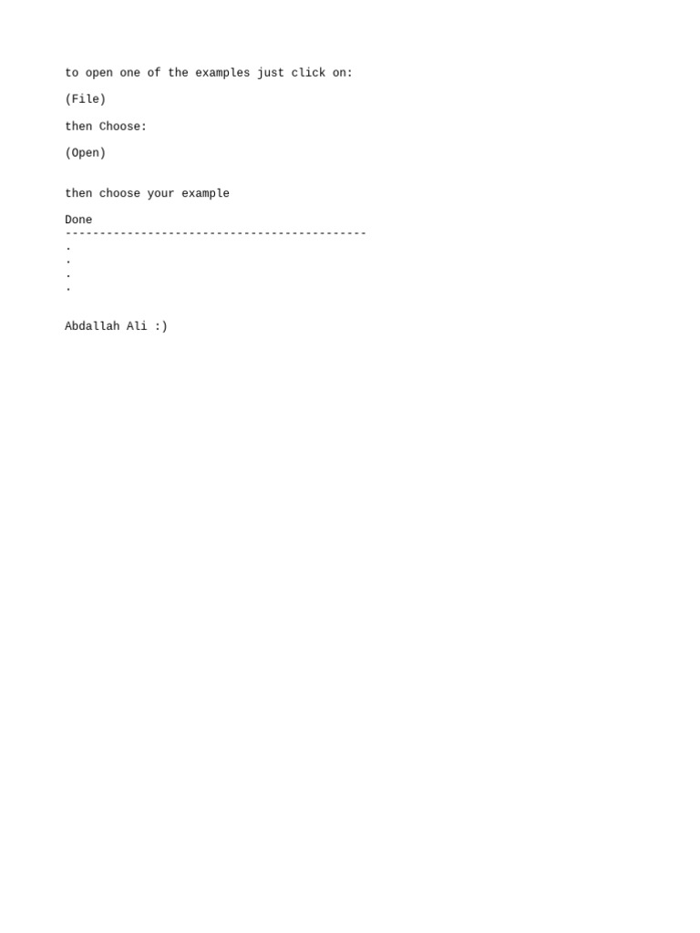 How To Open The Examples | PDF
