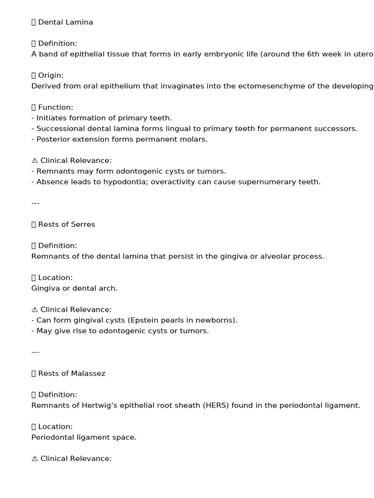 Dental Development Notes - Ahmed | PDF