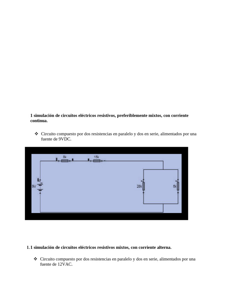 Simulacion de Circuitos Electricos de Corriente Continua y Corriente Alterna | PDF