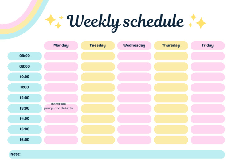 Colorful Cute Class Schedule | PDF