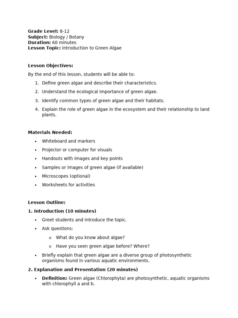 Green Algae | PDF | Algae | Plants