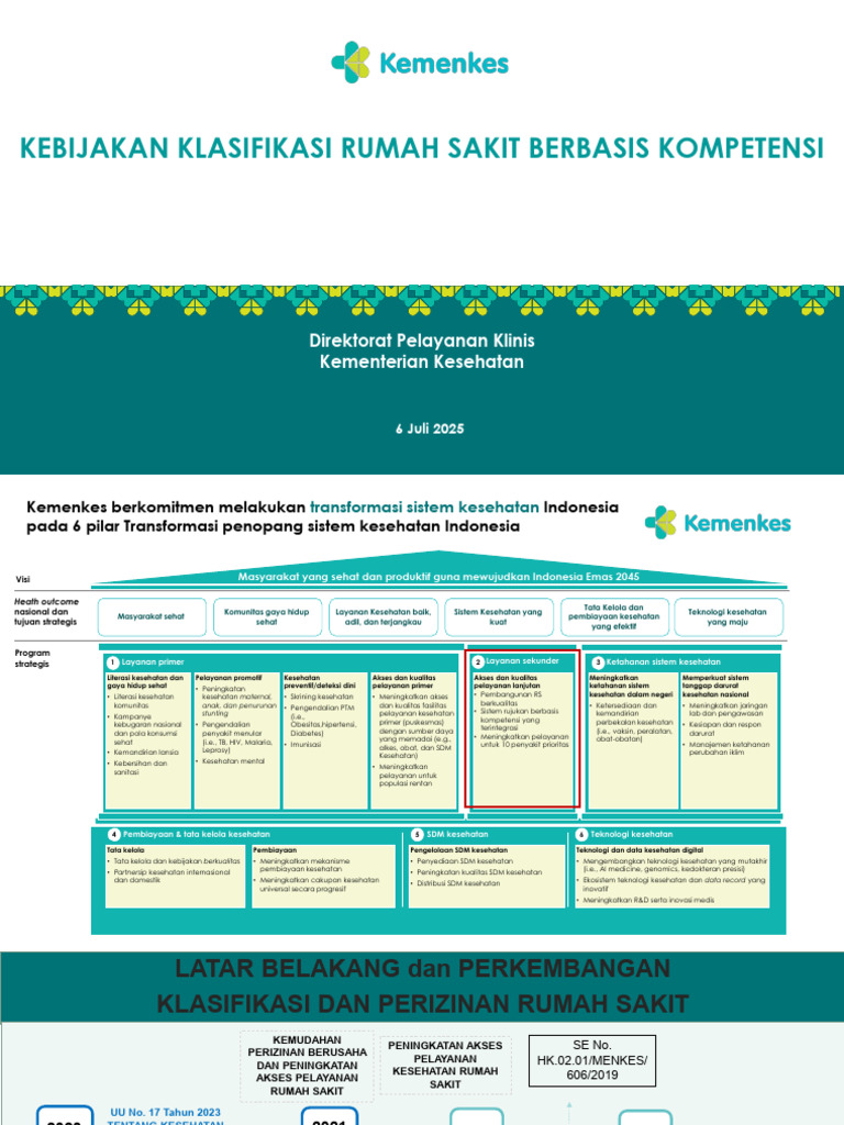 V3 - Kebijakan Klasifikasi Layanan Rumah Sakit Berbasis Kompetensi 6 Juli 2025 | PDF