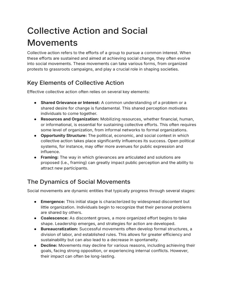 Collective Action and Social Movements | PDF | Social Movements ...