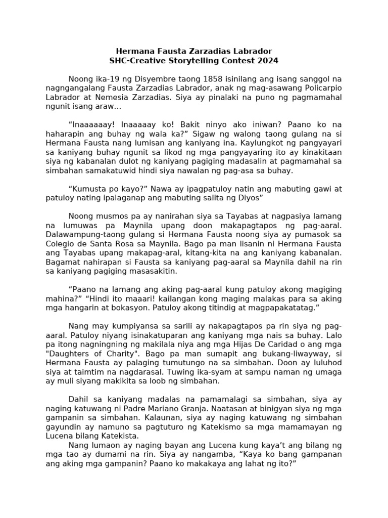Hermana Fausta 2024 | PDF