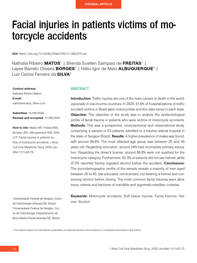 Facial Injuries from Motorcycle Accidents | PDF | Traffic Collision ...