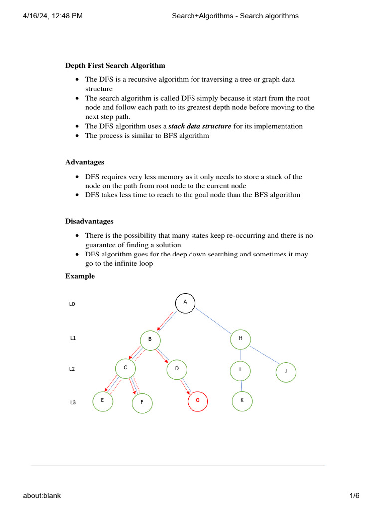 Depth First Search Algorithm Overview | PDF | Applied Mathematics ...
