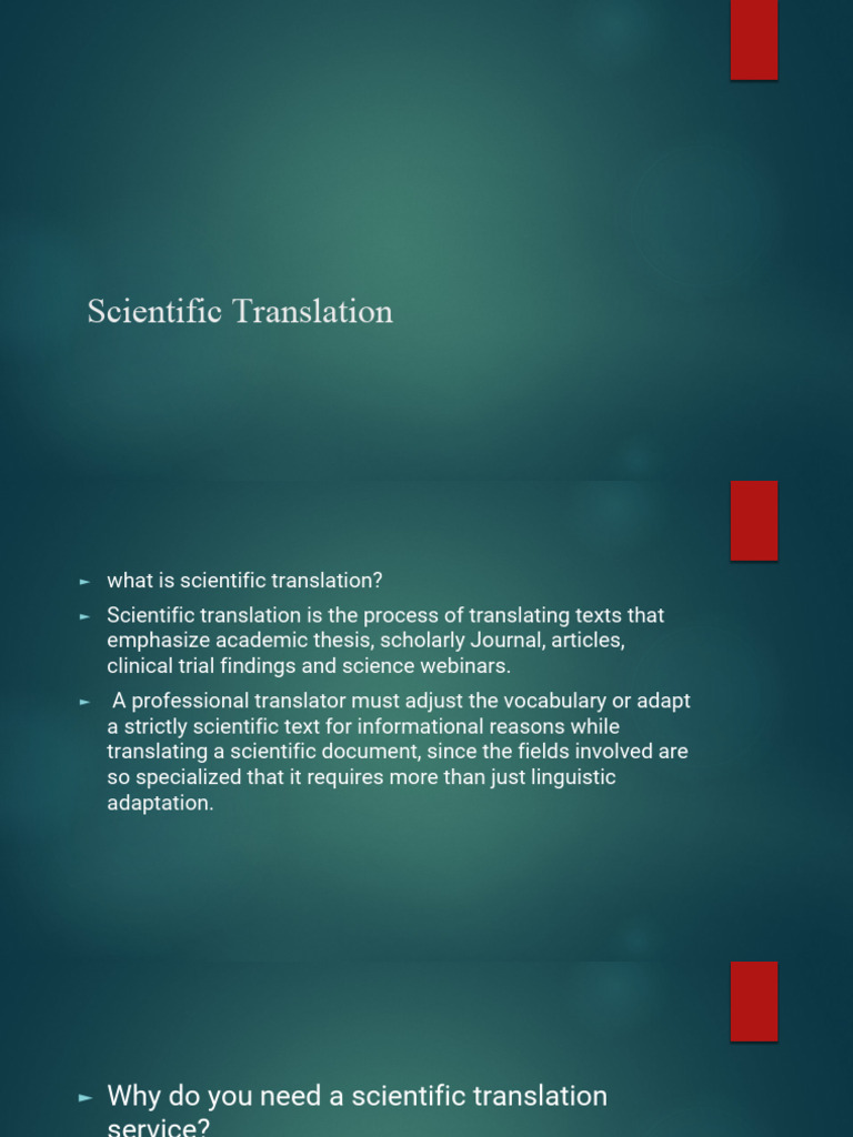 Scientific Translation | PDF | Translations | Science
