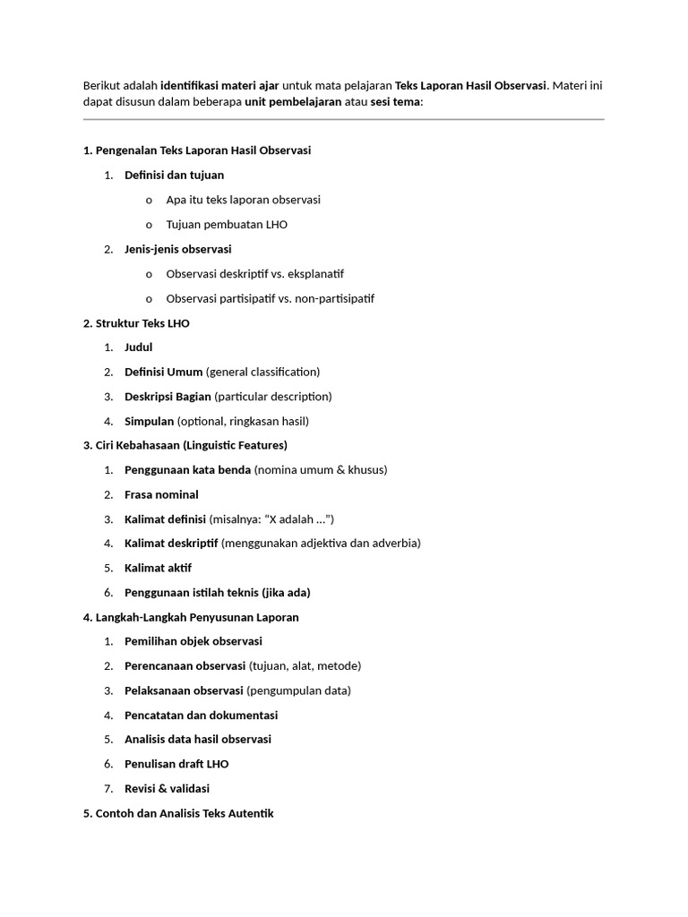 Identifikasi Materi Ajar | PDF
