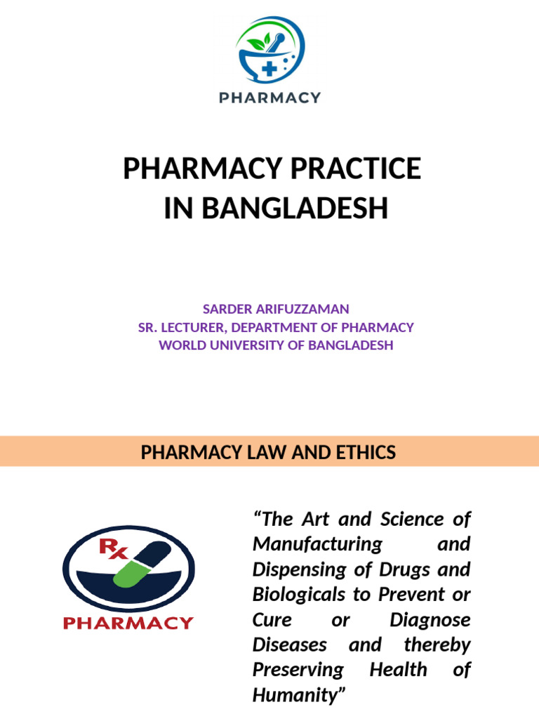Lecture 1 | PDF | Pharmacy | Pharmacist