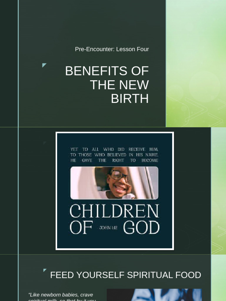 4 Benefits of The New Birth | PDF | Prayer | Revelation
