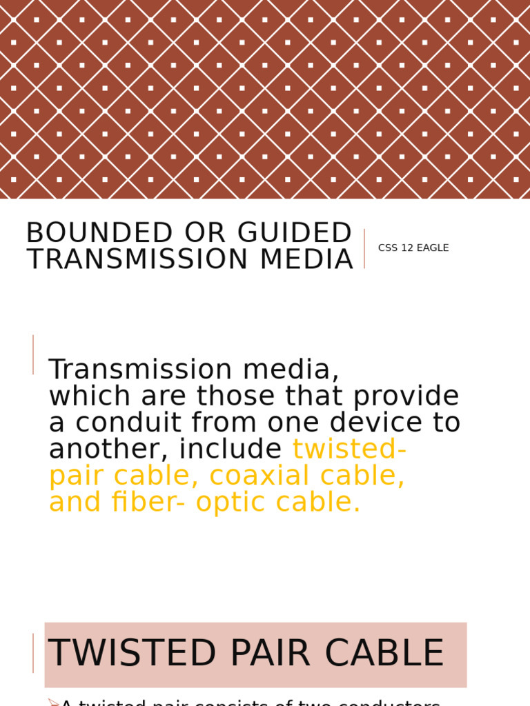 Bounded or Guided Transmission Media | PDF | Coaxial Cable ...