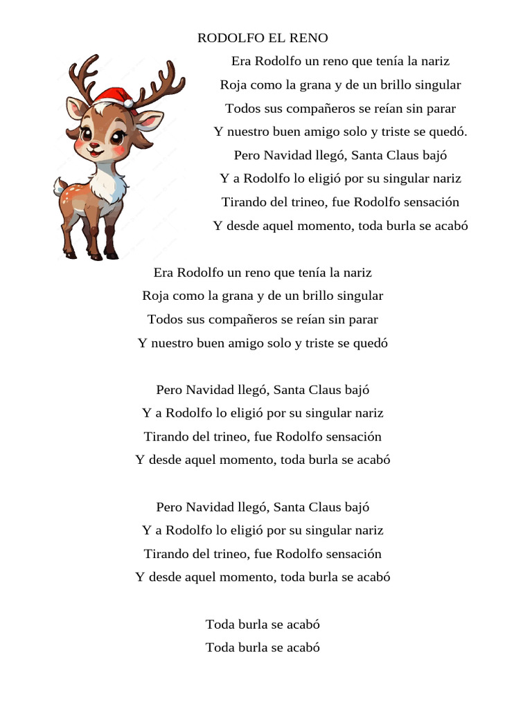 Villancico: Rodolfo el Reno | PDF
