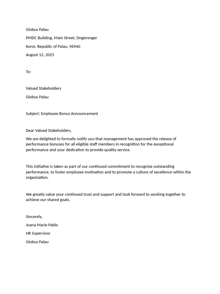 Sample Formal Letter | PDF