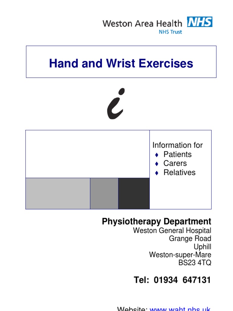 Hand and Wrist Exercises: Physiotherapy Department | PDF | Hand | Finger