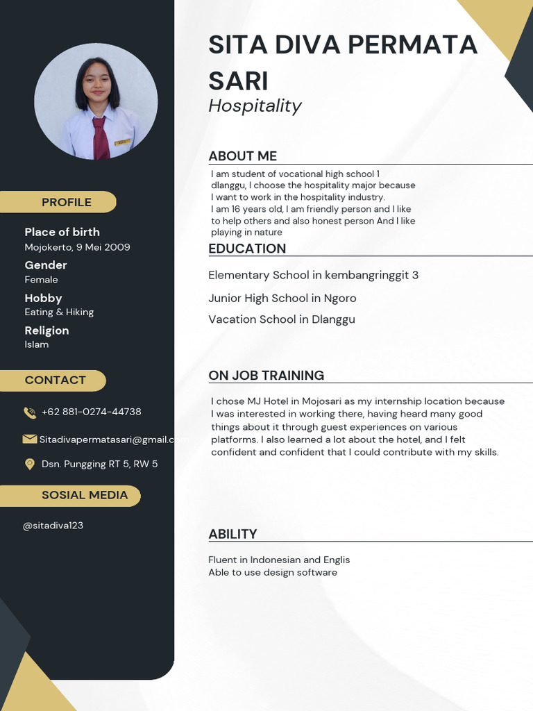 Hitam Dan Putih Modern CV Resume Riwayat Hidup - 20250803 - 074701 ...