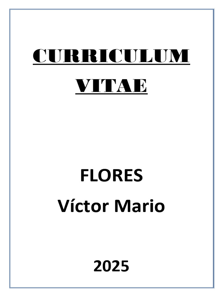 CURRICULUM Victor Flores 25 | PDF