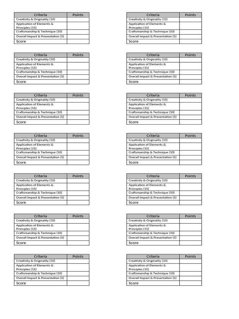 RUBRIC FOR PAINTING | PDF