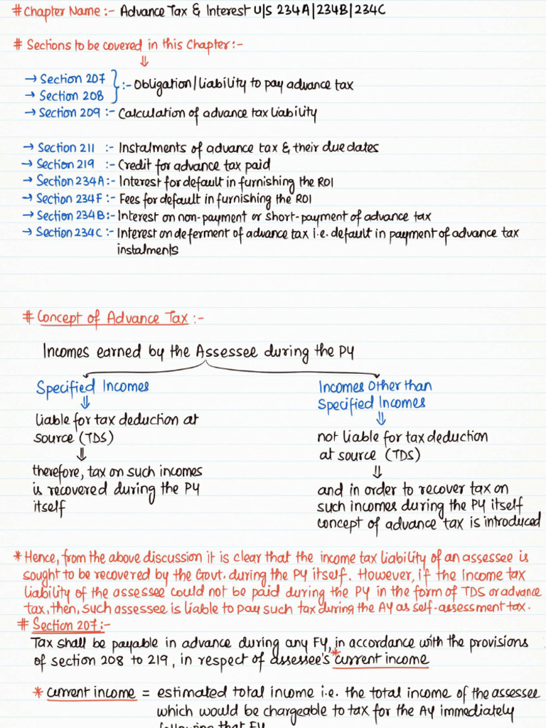 Advance Tax Summary | PDF