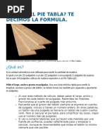 PIE TABLÓN Te Decimos TODO Lo Que TIENES Que Saber de Esta Medida | PDF