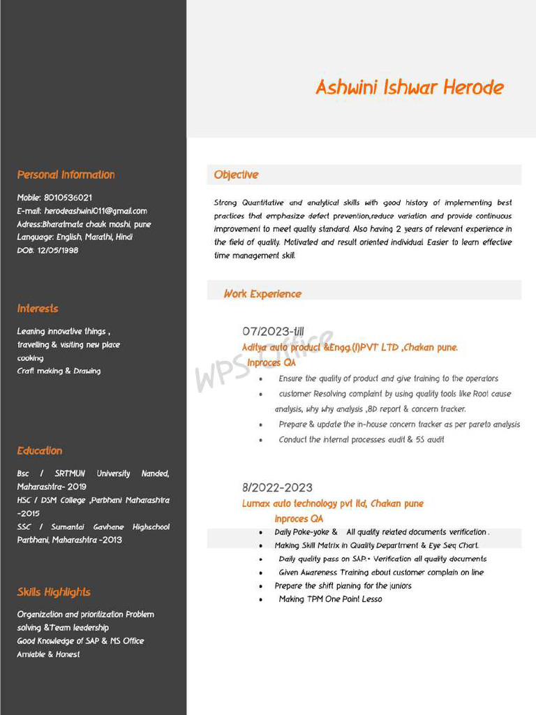 Grey Simple Resume-WPS Office-1873121292 | PDF