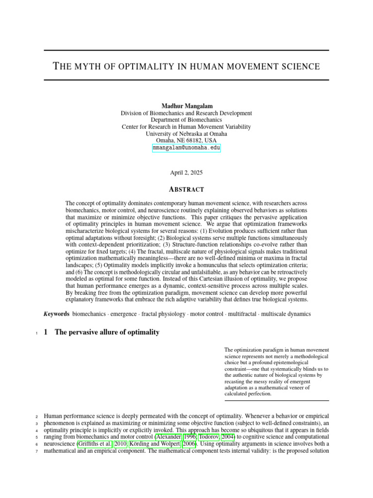 Mangalam 2025 Neuroscience Biobehavioral Reviews | PDF | Mathematical Optimization | Evolution