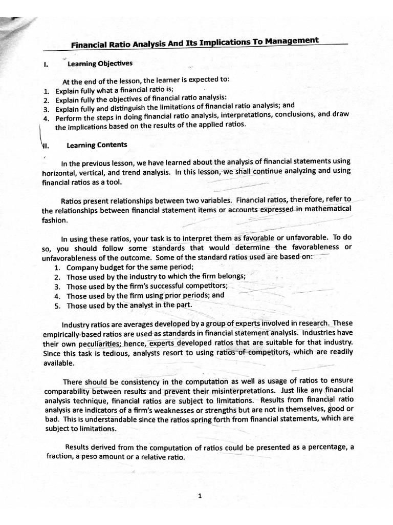 Financial Ratio Analysis | PDF