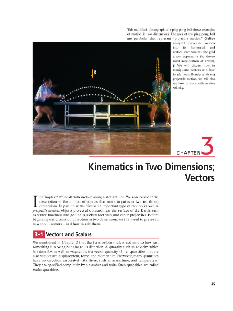 3 - Kinematics in Two Dimensions - Vectors | PDF