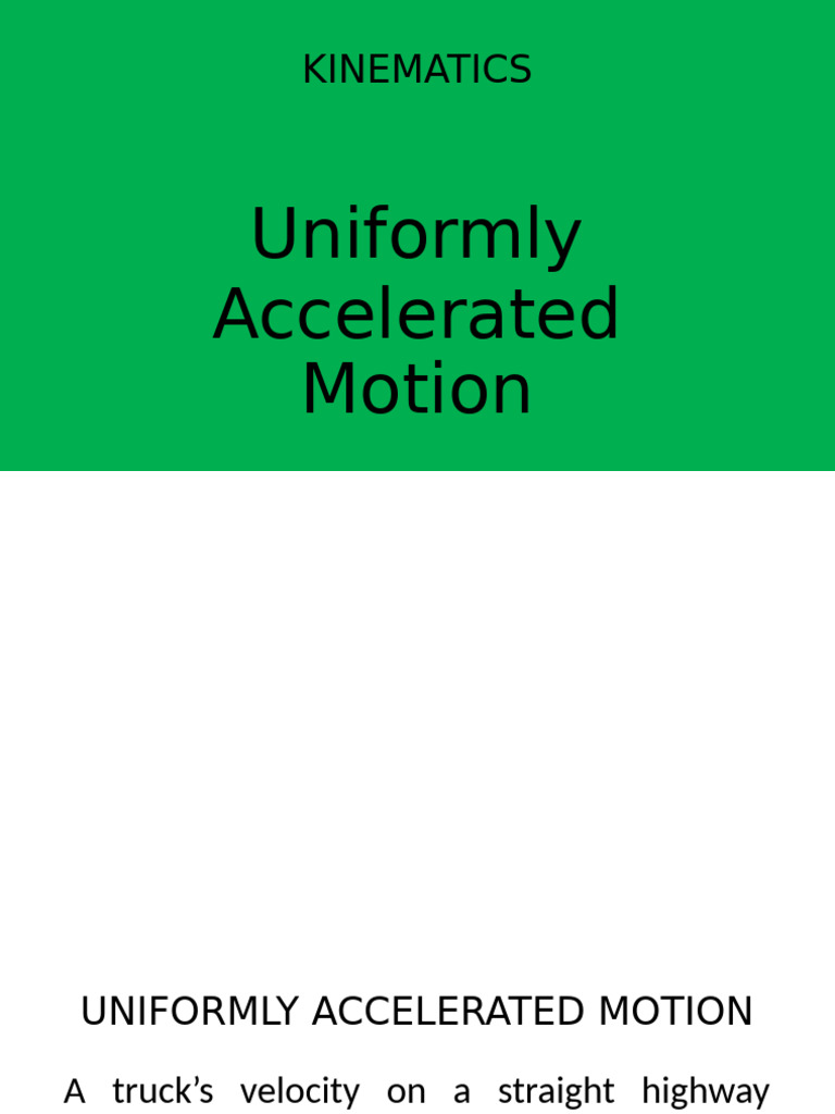 LESSON Uniformly Acceleratd Motion | PDF | Acceleration | Gun Barrel