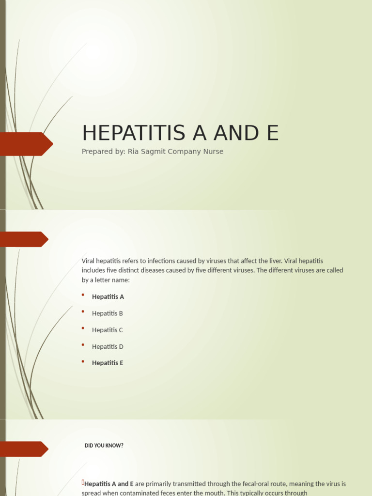 Hepatitis A and e | PDF | Hepatitis | Immunology