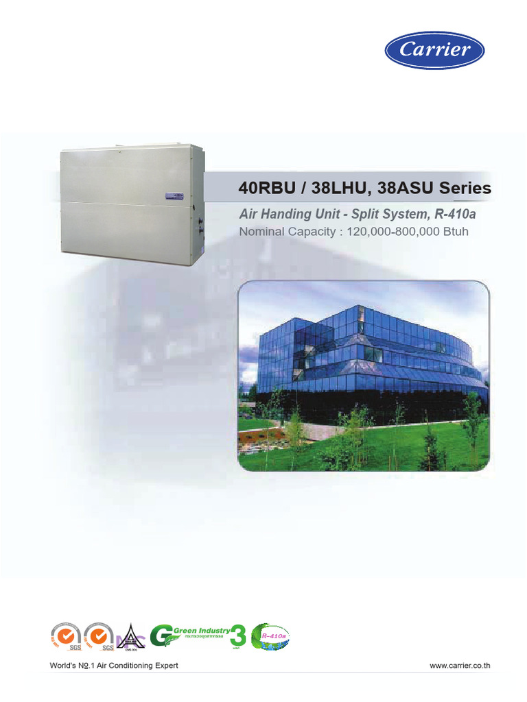 Carrier 40RBU Catalog | PDF | Equipment | Mechanical Engineering