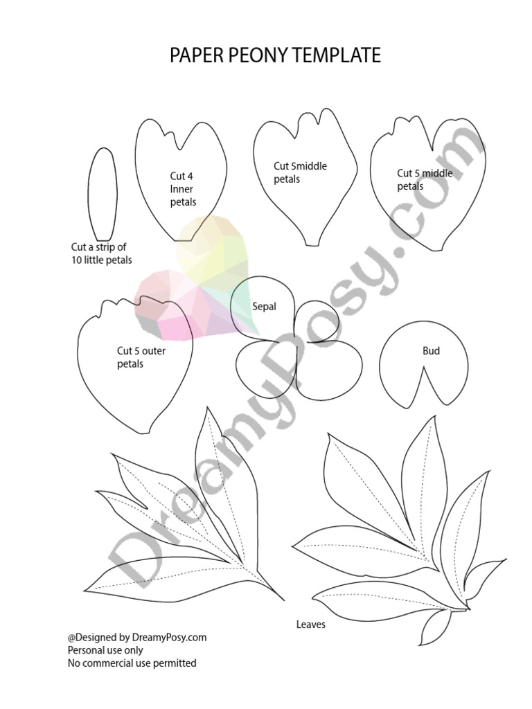 Paper Peony Template - DreamyPosy | PDF