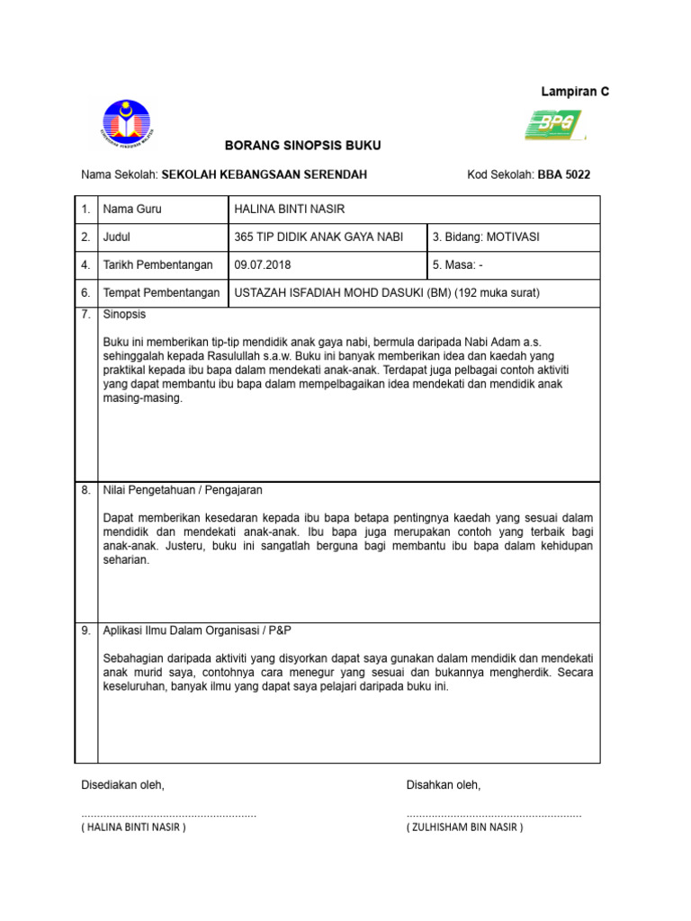 Contoh Sinopsis Buku | PDF