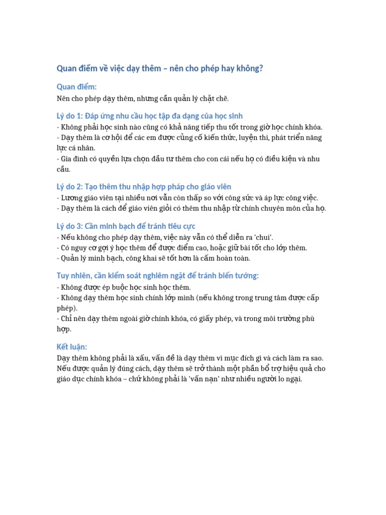 Quan Diem Ve Day Them | PDF