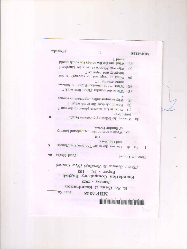 B.SC-SEM-1-YEAR-2023 | PDF