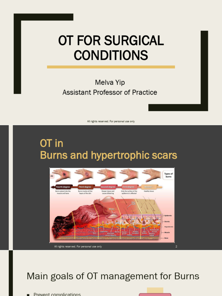 Occupational Therapy for Burn Recovery | PDF | Scar | Pain